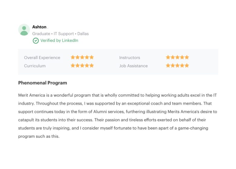 Tech Program Reviews, Ratings, & Stories | Merit America